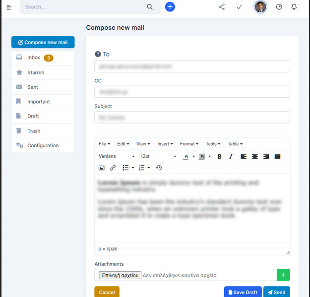 Mailbox Webmail based e-mail client Perfex CRM - Loja do App