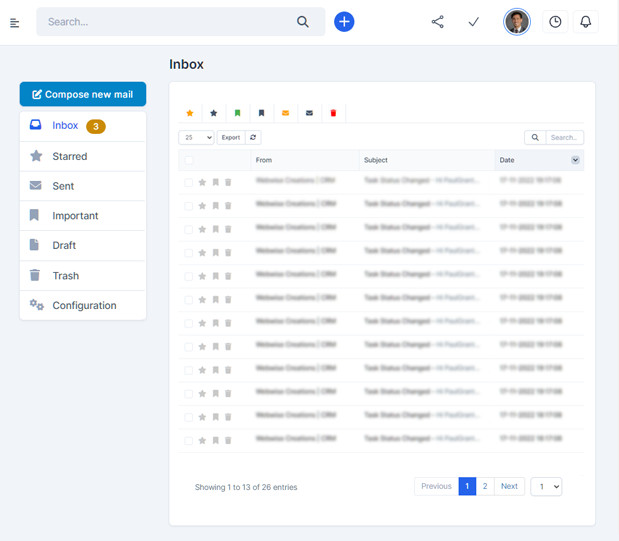 Mailbox Webmail based e-mail client Perfex CRM - Loja do App
