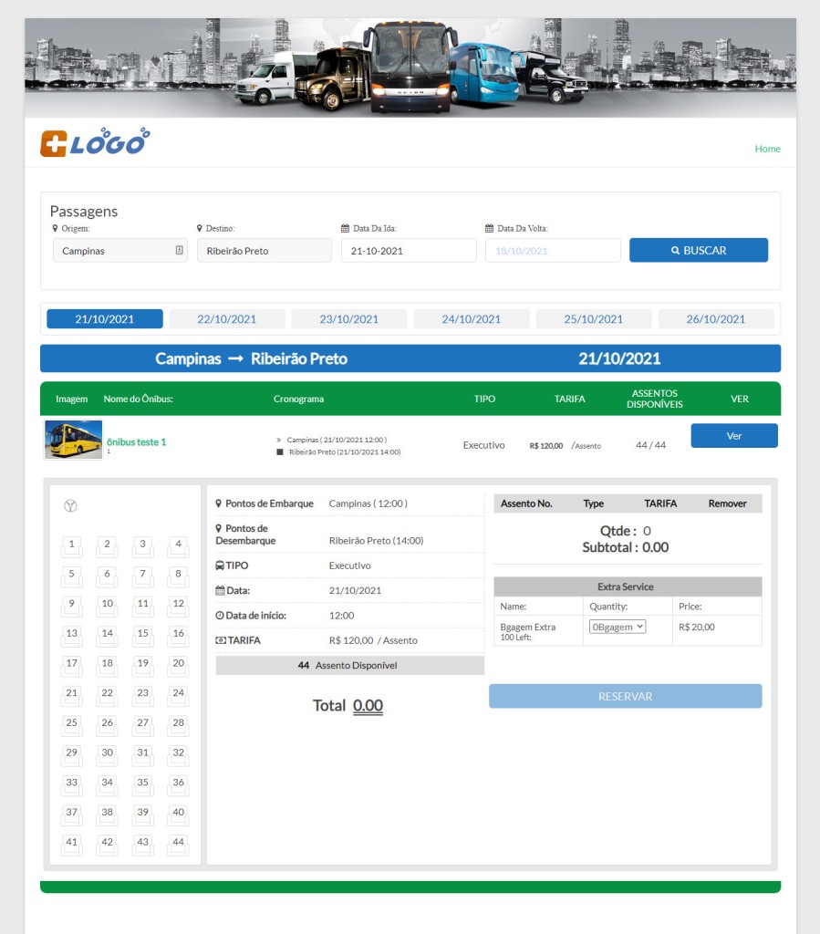 Reserva de passagem de ônibus Plugin Wordpress Bus Booking with Seat Reservation Pro - Loja do App