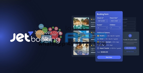 JetBooking Plugin Reserva para Elementor - Loja do App